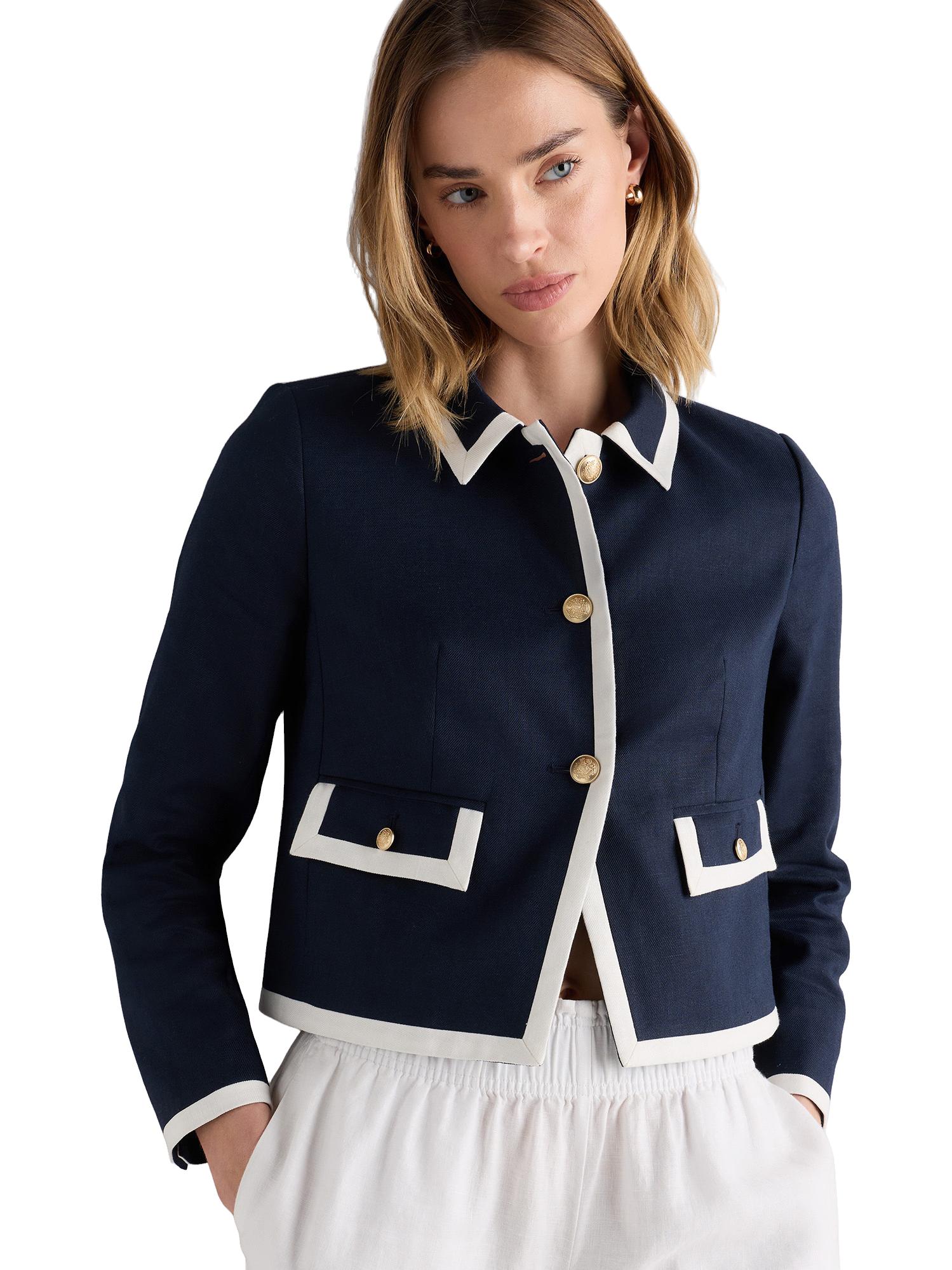 QUINCE European Stretch Linen Cropped Lady Jacket